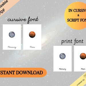 SOLAR SYSTEM | Nomenclature / 3-part Cards • Printable Activity for ...