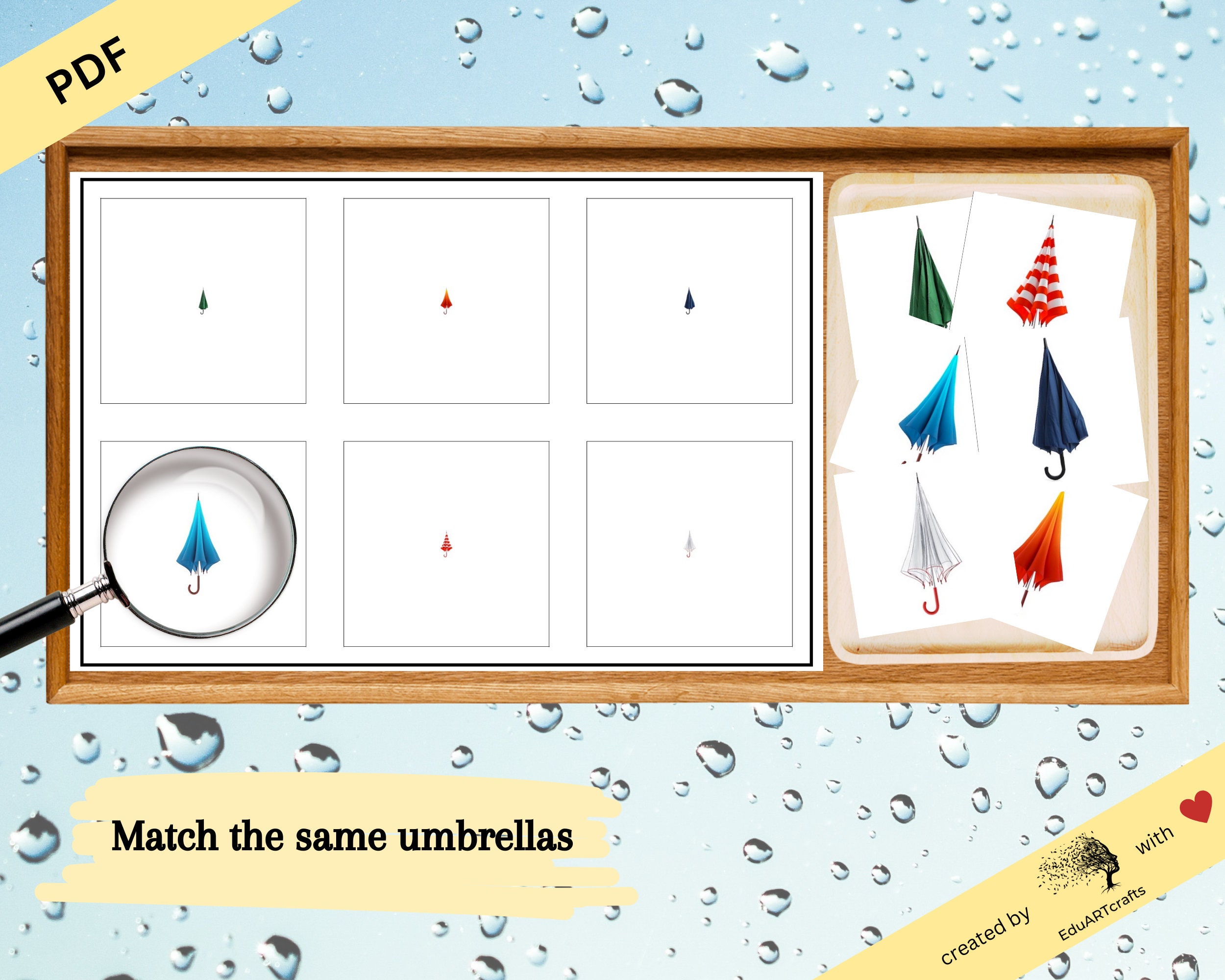 MATCHING GAMES - Umbrellas • Printable Activity for Kids • Toddlers and ...