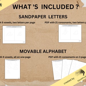 Montessori Lowercase Cursive Alphabet, Movable & Sandpaper Letters ...