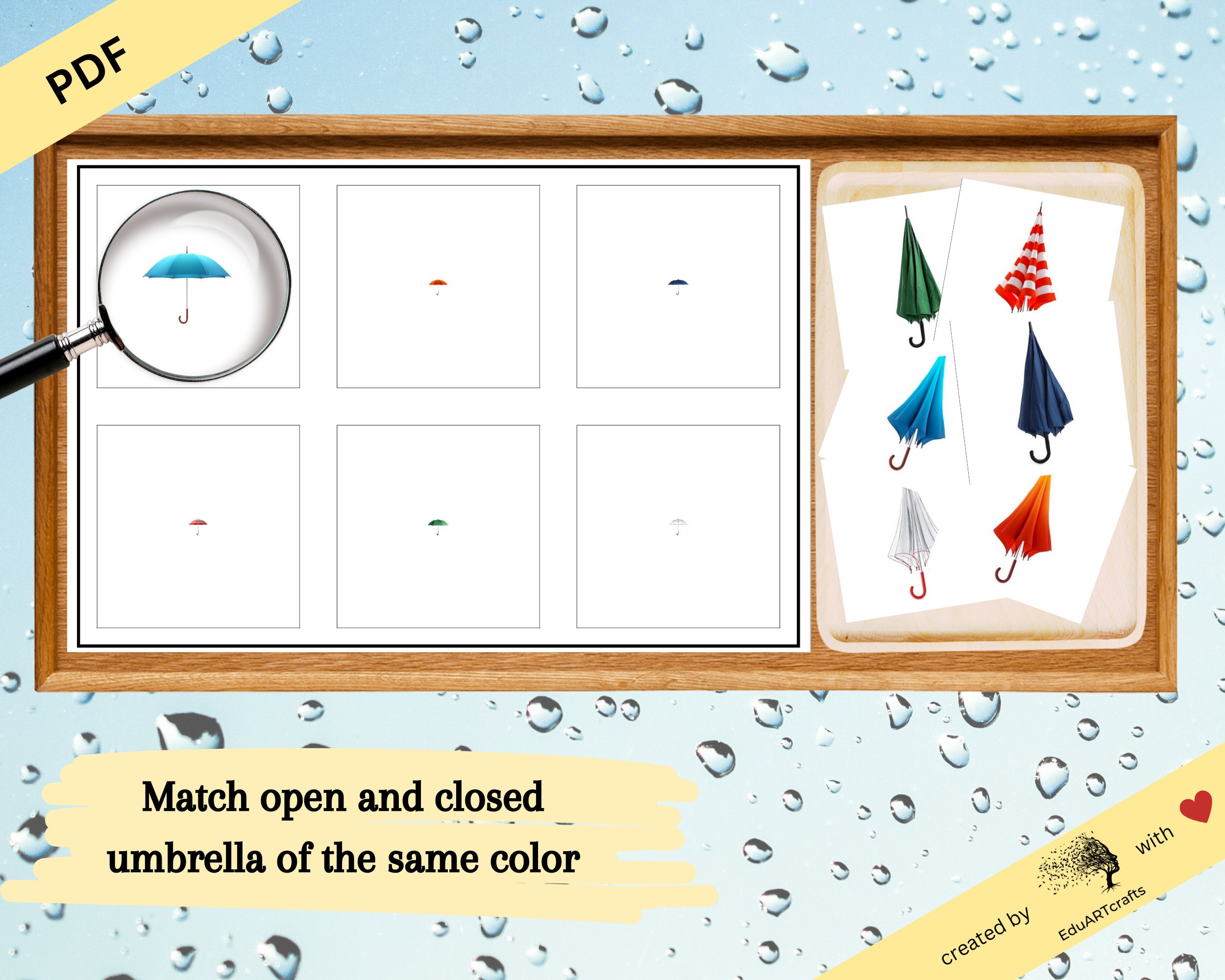 MATCHING GAMES - Umbrellas • Printable Activity for Kids • Toddlers and ...