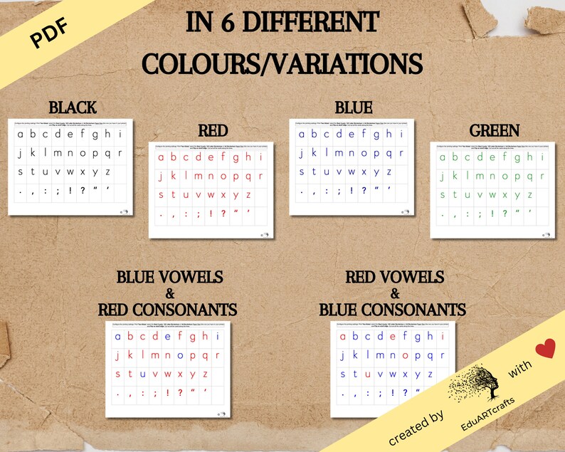 Montessori Movable Alphabet With Consonant and Vowel Diagraphs, Print ...
