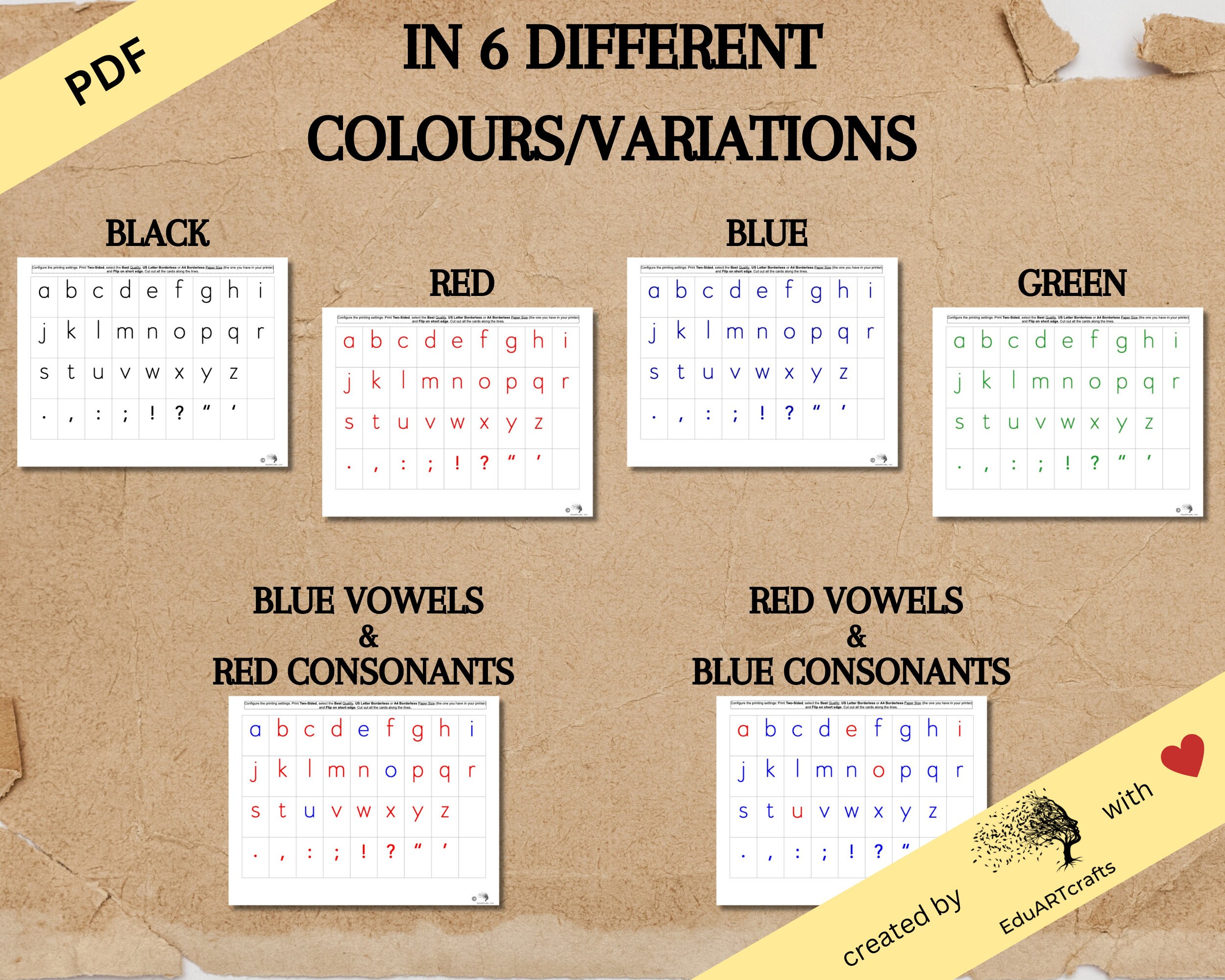 Montessori Movable Alphabet With Consonant and Vowel Diagraphs, Print ...