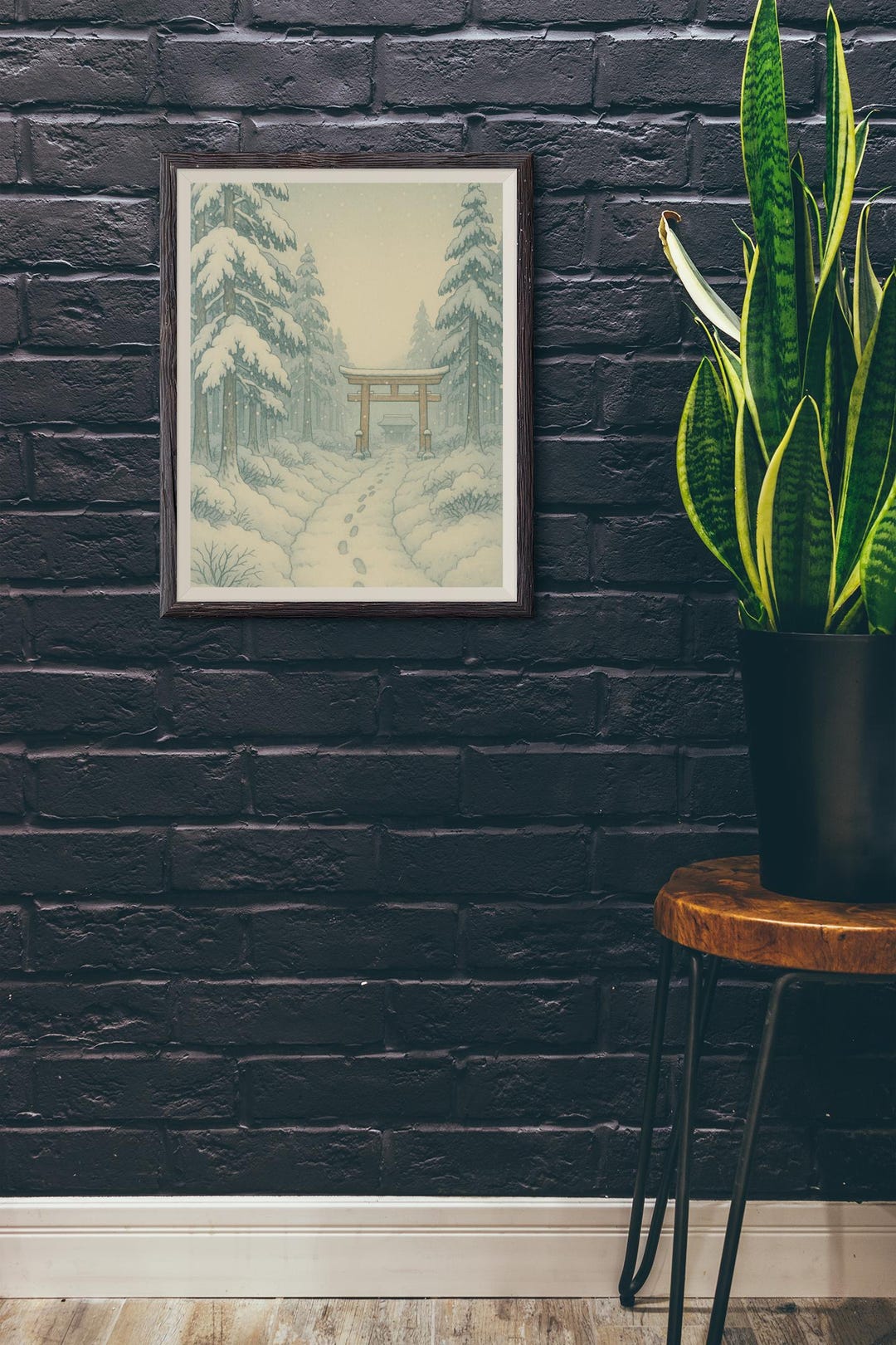Snowy Temple Path | Traditional Ukiyo-e Landscape Printable - Etsy