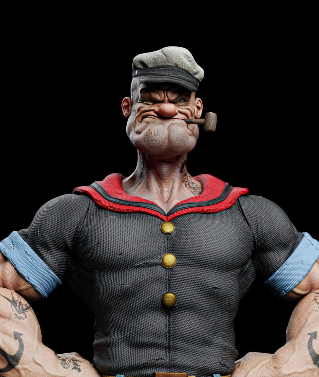 Popeye the Sailor|sculpture|3d Model Order - Etsy