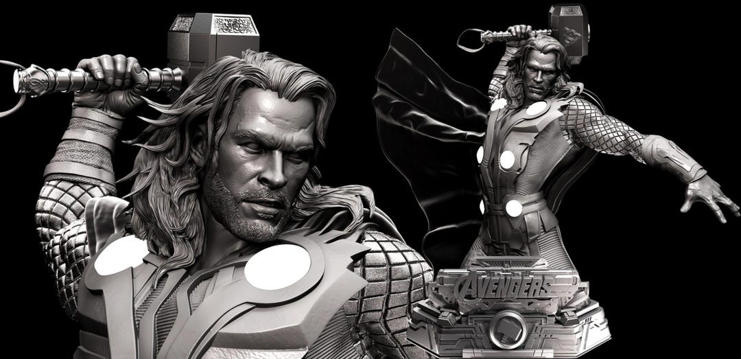 Thor/bust/sculpture/3d Resin Model/collectible Figure - Etsy