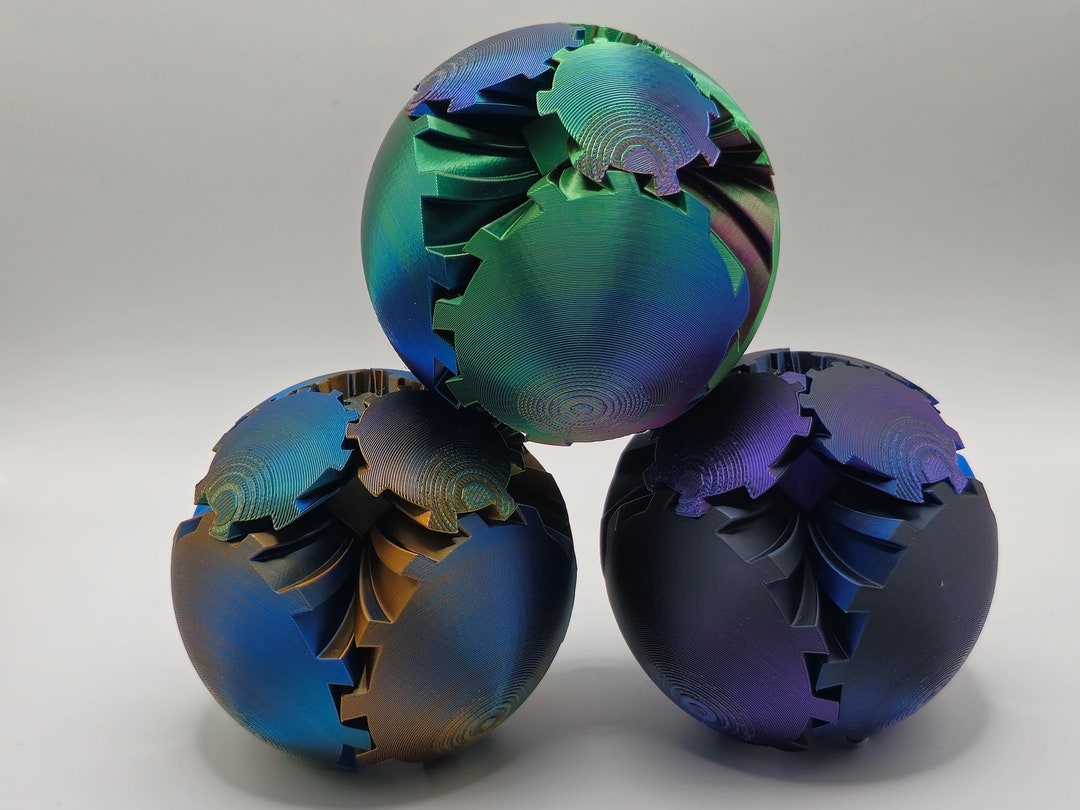 3D Printed Gear Ball Puzzle Unique Twisty Puzzle Colorful Mechanical ...