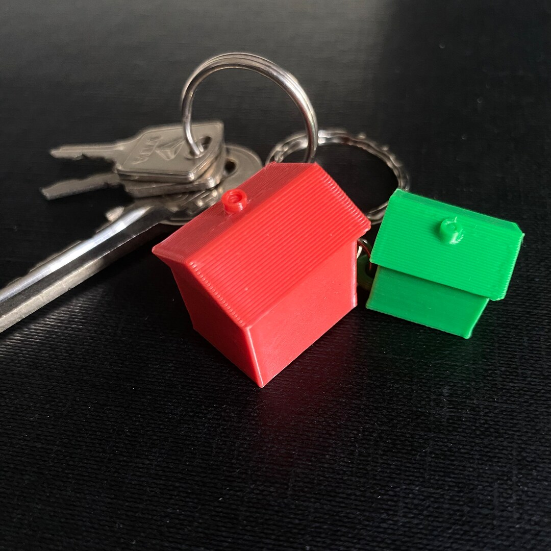 Monopoly Keyring 3D Printed Monopoly House and Hotel Keyring Board Game ...