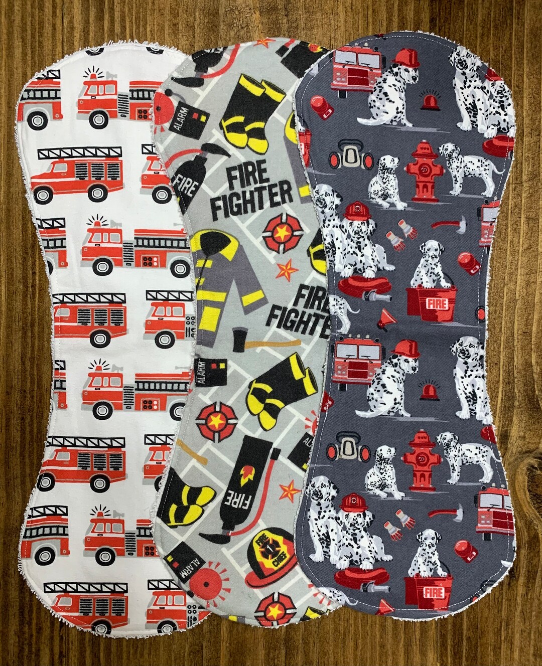 3 Piece Fire Fighter Burp Cloth Set - Etsy