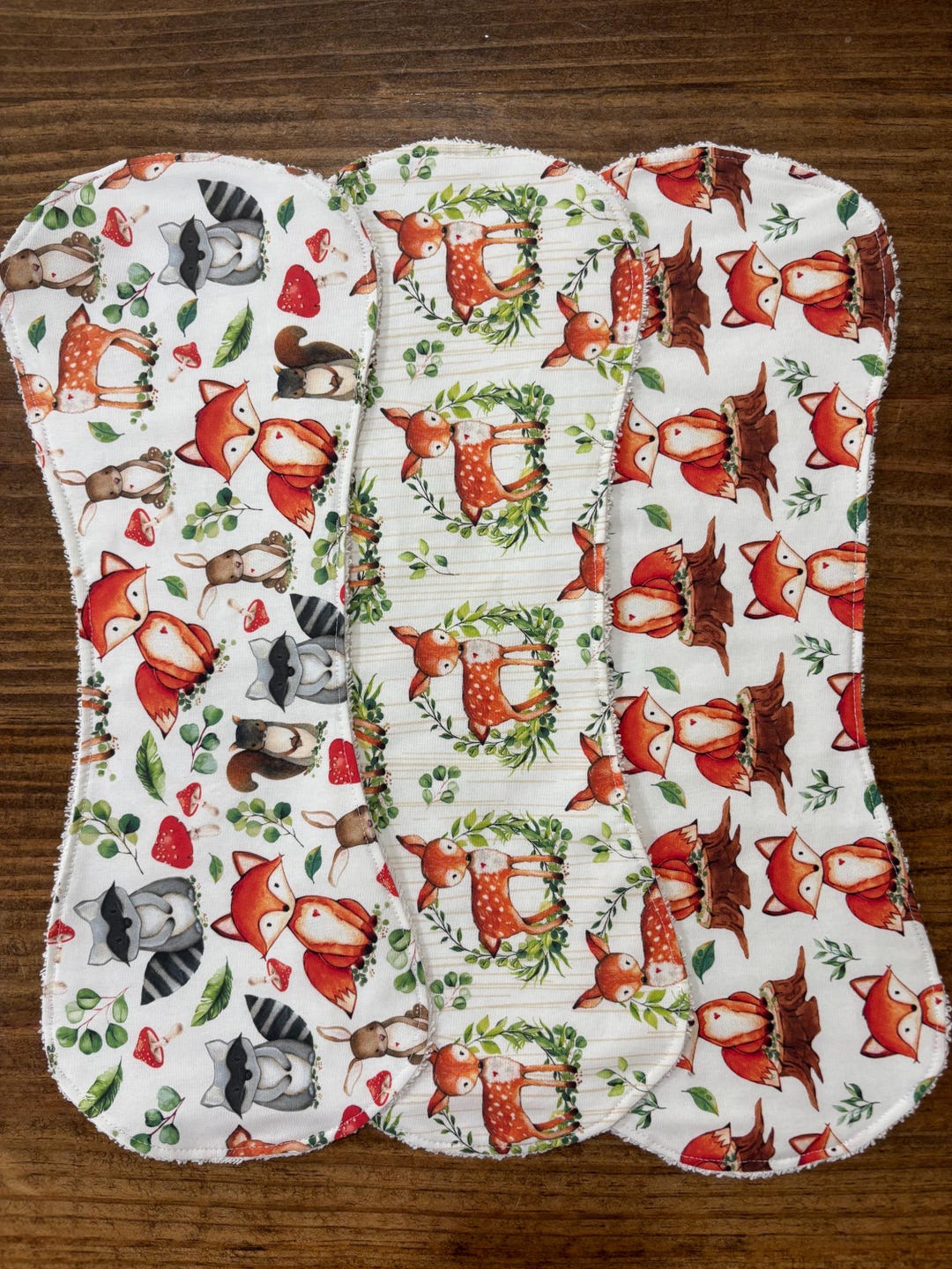 3 Piece Woodland Animal Burp Cloth Set - Etsy