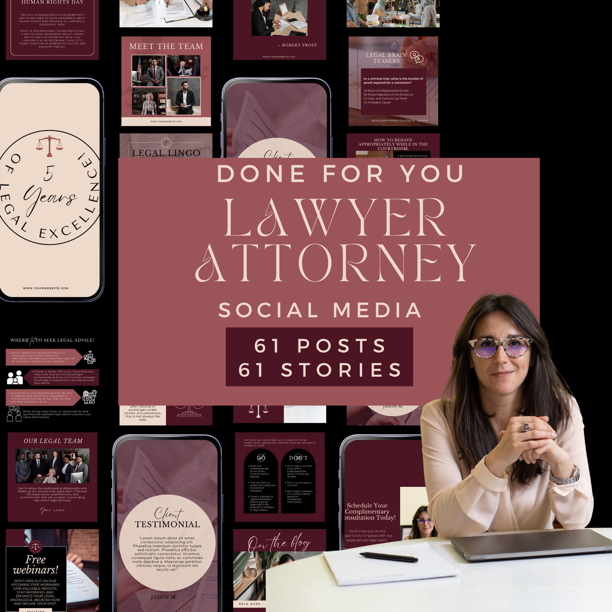 Law Firms on Instagram, Law Firm Instagram Template, Law Firm Social ...