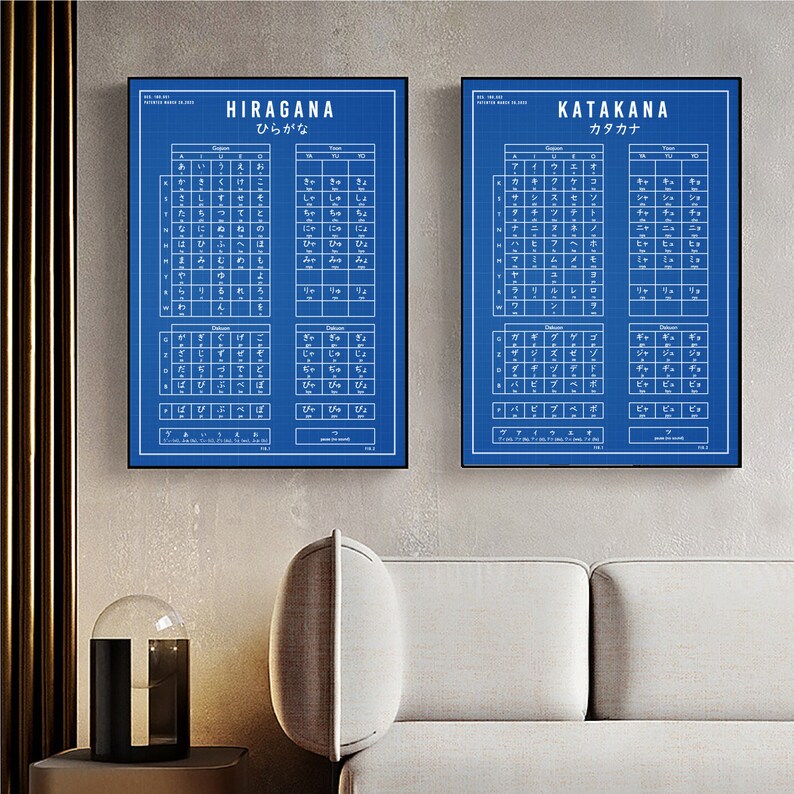Hiragana & Katakana Poster Set - Etsy