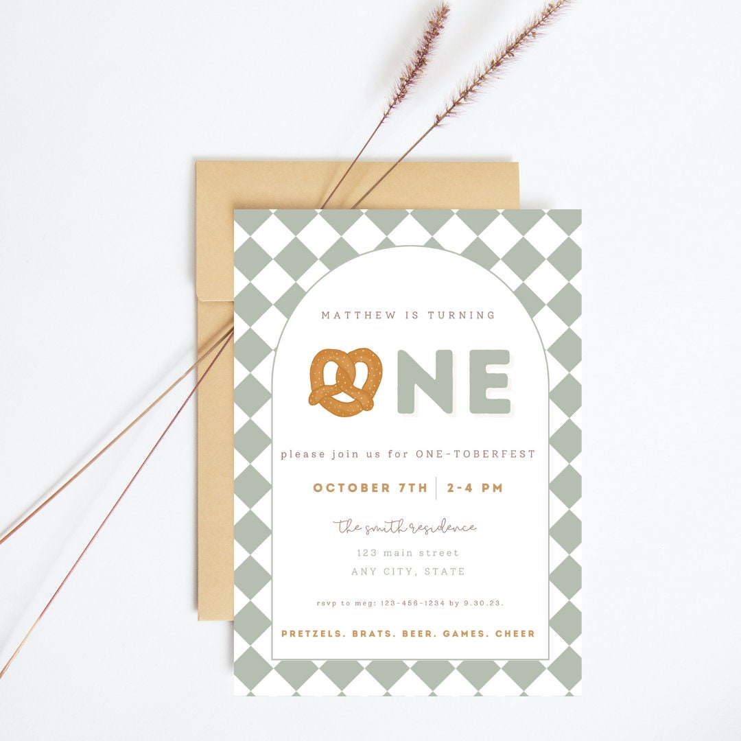 Octoberfest Party Invitation Birthday October Invitation Onetoberfest ...
