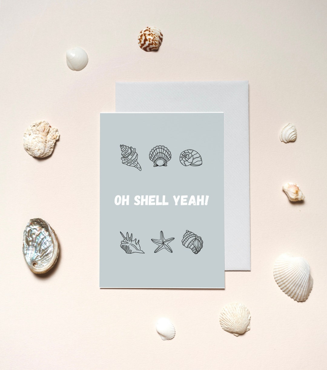 Greeting Card Shell Thank You Card Hand-drawn Greeting Card ...