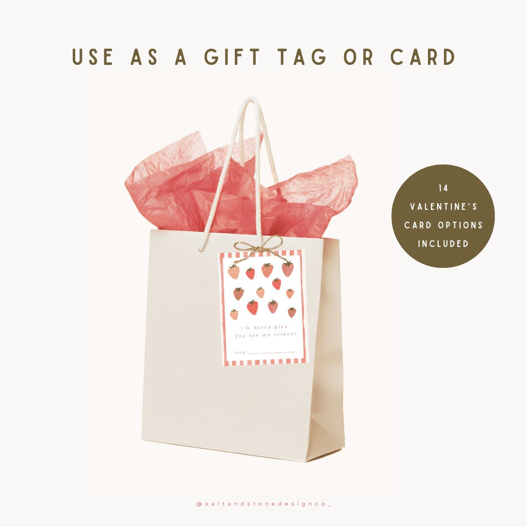 Kids Valentine's Day Cards Printable Berry Valentine Cards Instant ...