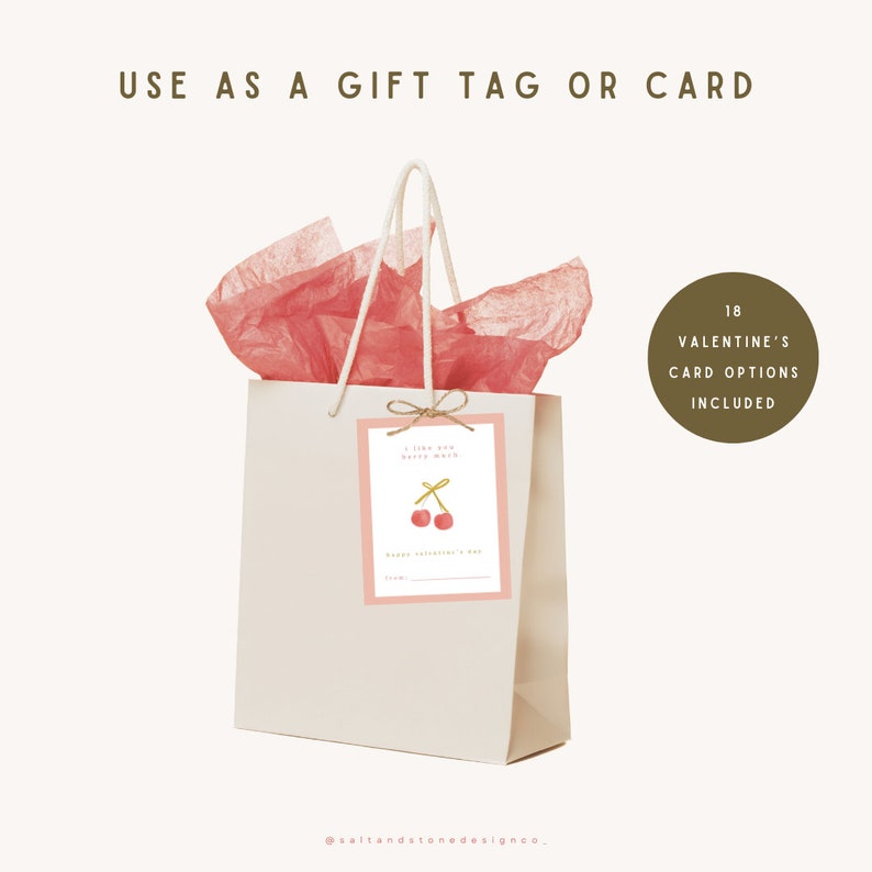 Cherry Valentine's Day Cards Printable Kids Berry Valentine Cards ...