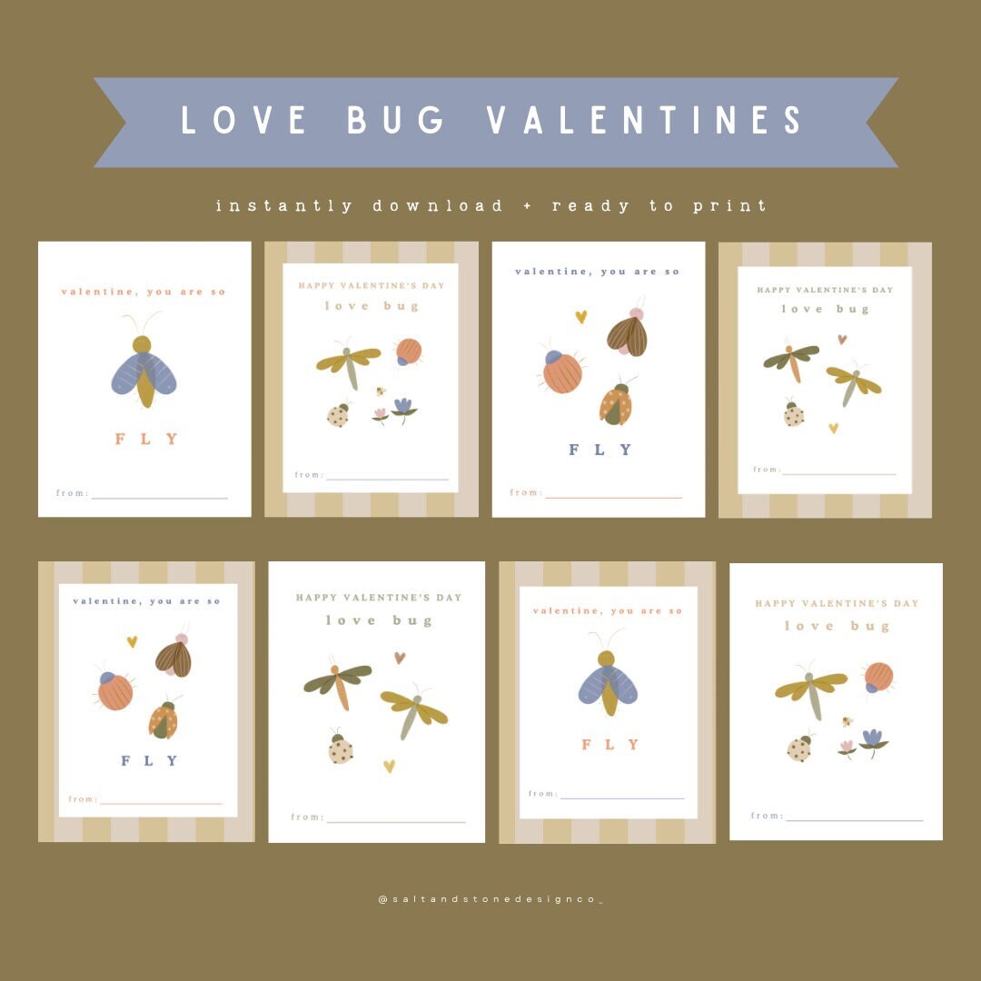 Bug Valentine's Day Cards Printable Kids Love Bug Valentine Cards ...