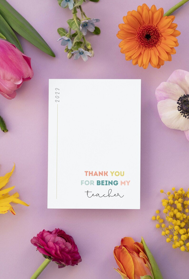 Greeting Card Teacher Thank You Card Hand-drawn Greeting Card - Etsy