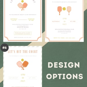 Invitation Pickleball Party Birthday Invitation Minimalistic Party ...