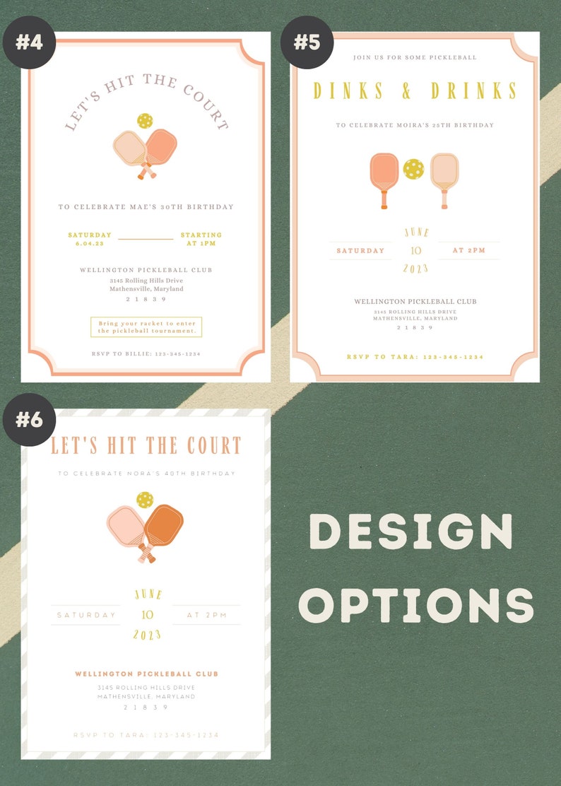 Invitation Pickleball Party Birthday Invitation Minimalistic - Etsy