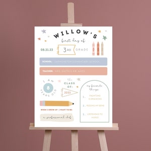 First Day of School Poster Back to School Poster Printable Simple ...