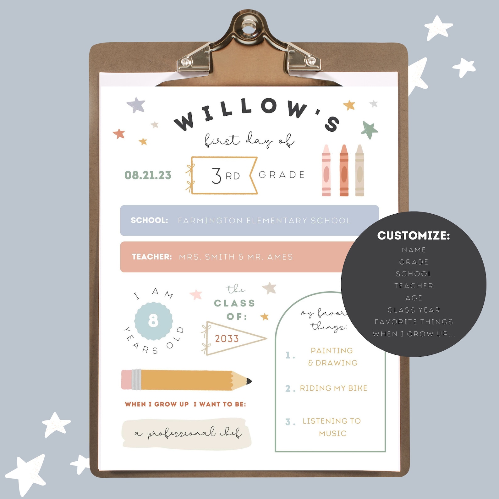 First Day of School Poster Back to School Poster Printable Simple ...