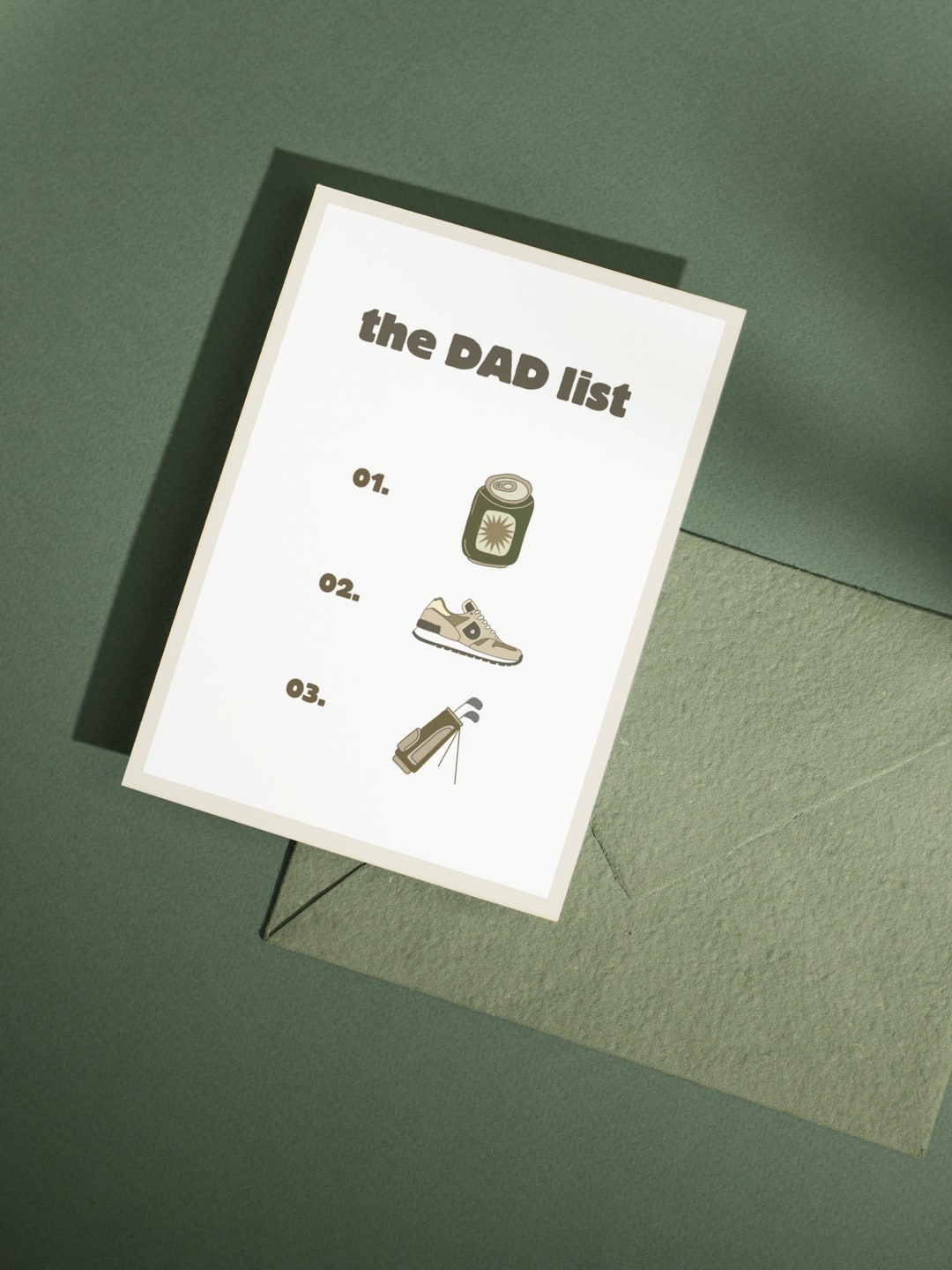 Greeting Card Dad List Card Father's Day Card Hand-drawn Greeting Cards ...