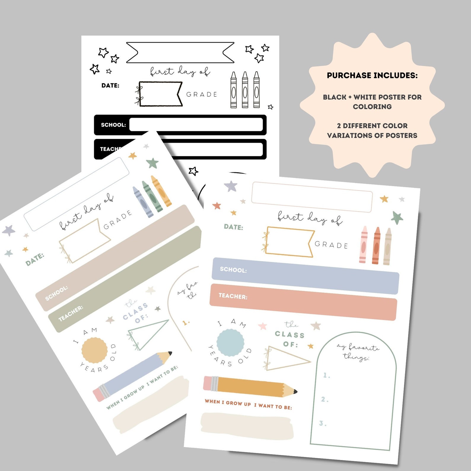 First Day of School Poster Back to School Sign Instant Download ...