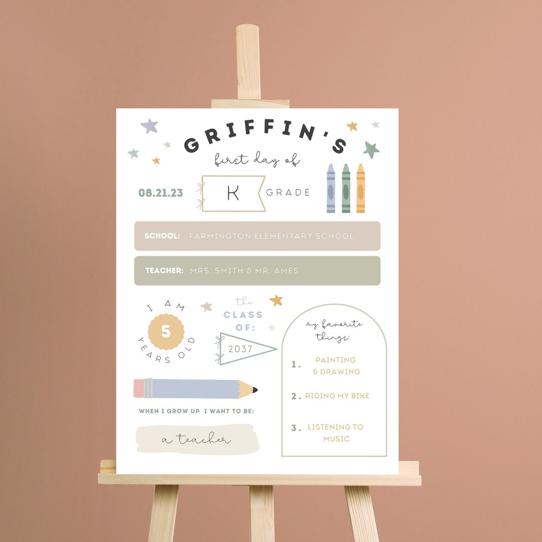 First Day of School Poster Back to School Poster Printable Simple ...