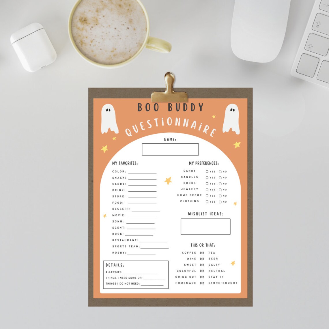 Boo Buddy Questionnaire, Boo Buddies Printable, You've Been Booed ...