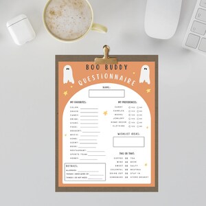 Boo Buddy Questionnaire, Boo Buddies Printable, You've Been Booed ...