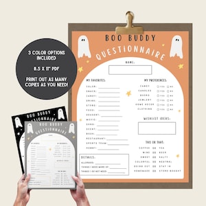 Boo Buddy Questionnaire, Boo Buddies Printable, You've Been Booed ...