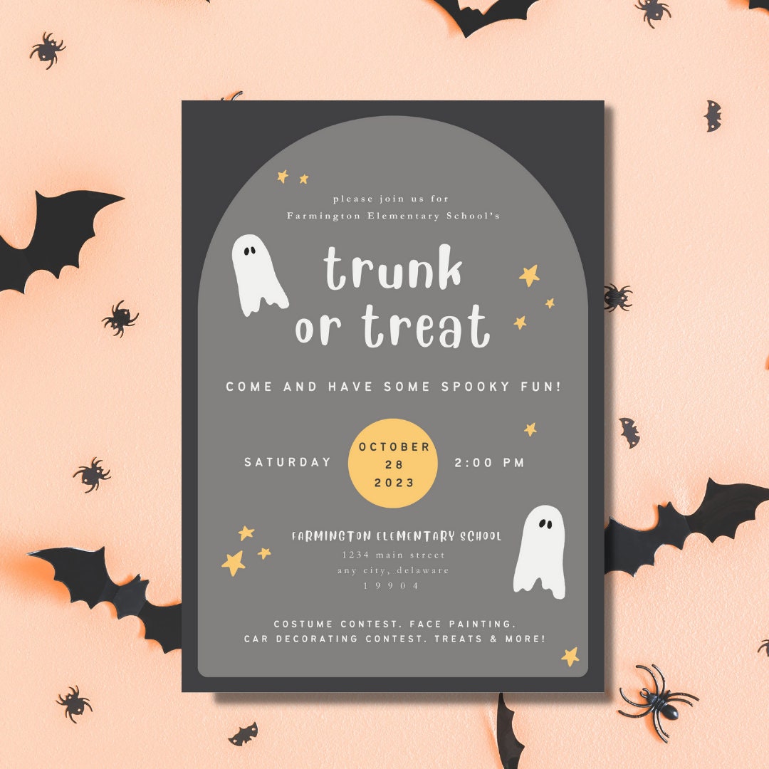 Trunk or Treat Flyer Editable Trunk or Treat Invite Trunk or - Etsy