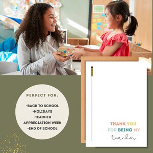 Greeting Card Teacher Thank You Card Hand-drawn Greeting Card ...