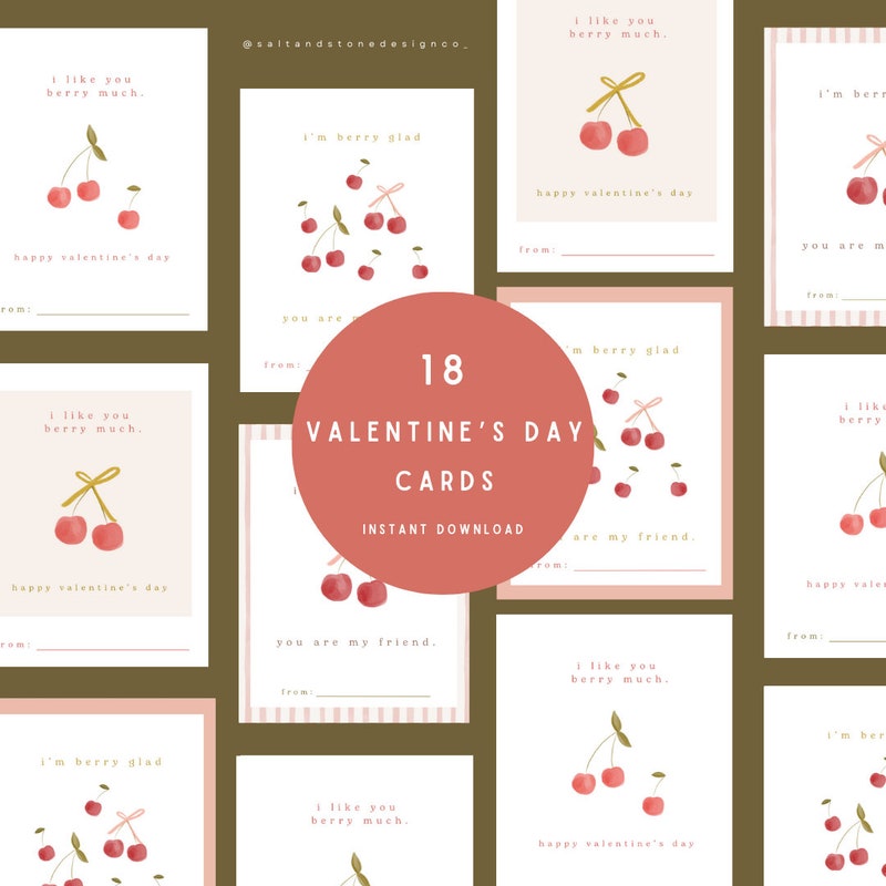 Cherry Valentine Printable - Etsy