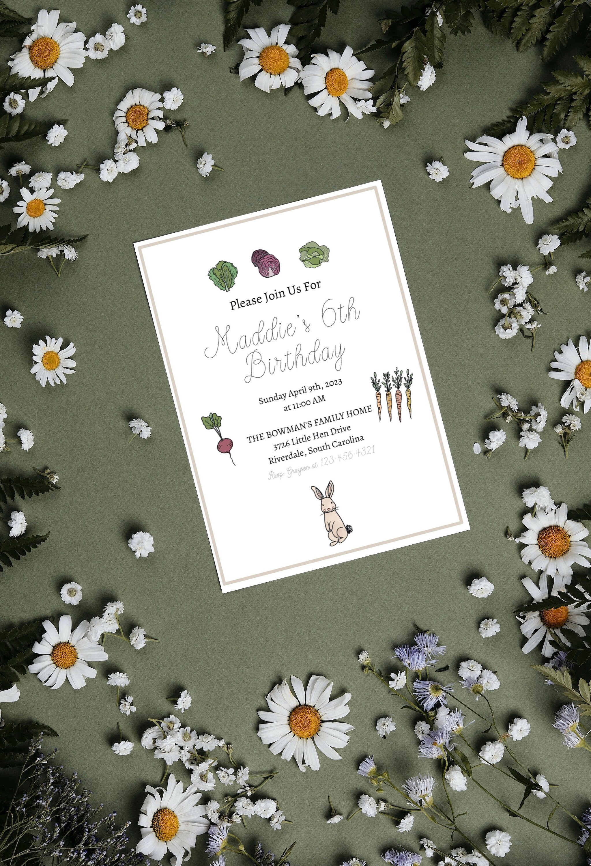 Invitation Birthday Garden Invitation Summer Garden Party Invitation ...