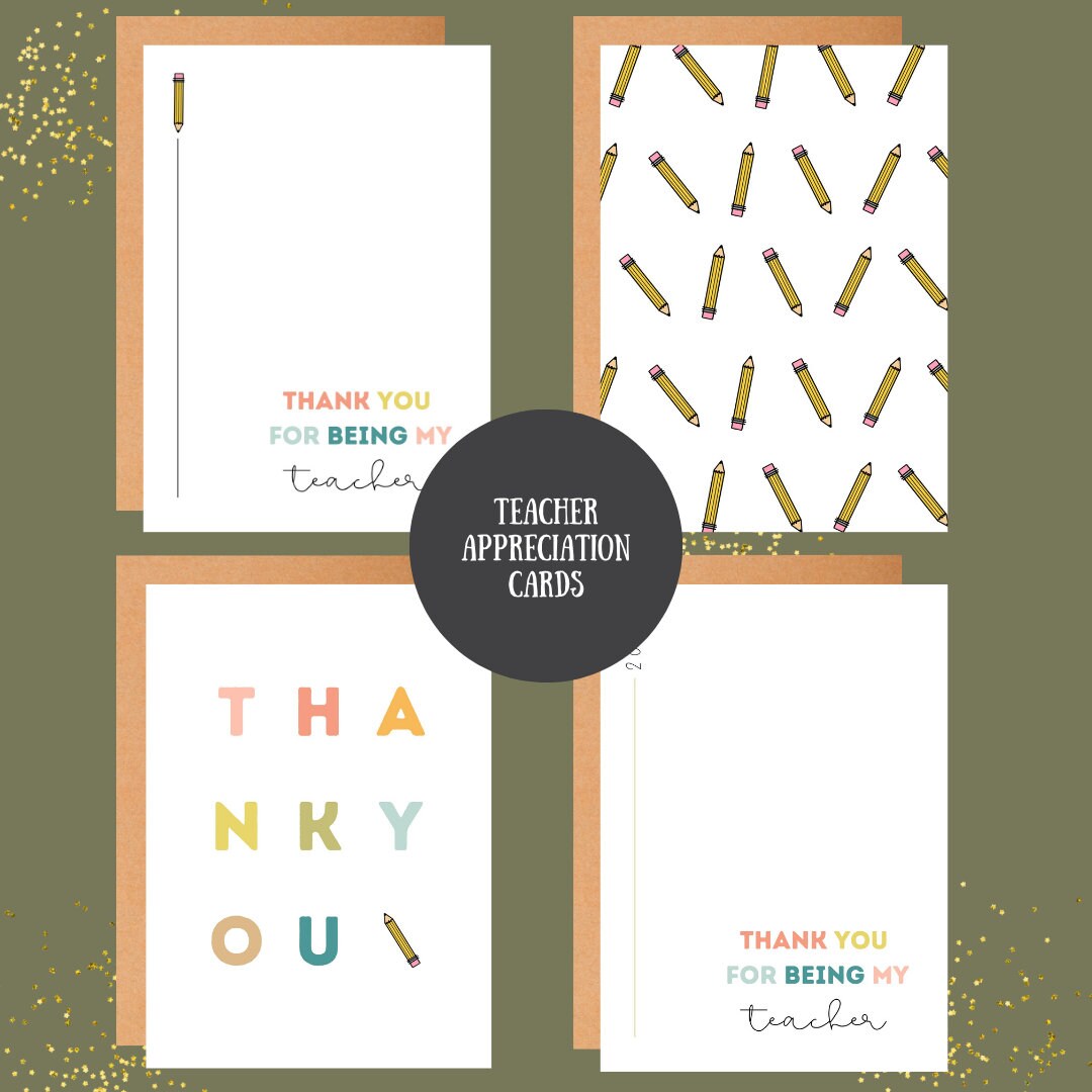 Greeting Card Teacher Thank You Card Hand-drawn Greeting Card ...