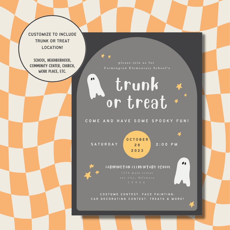 Trunk or Treat Flyer Editable Trunk or Treat Invite Trunk or - Etsy