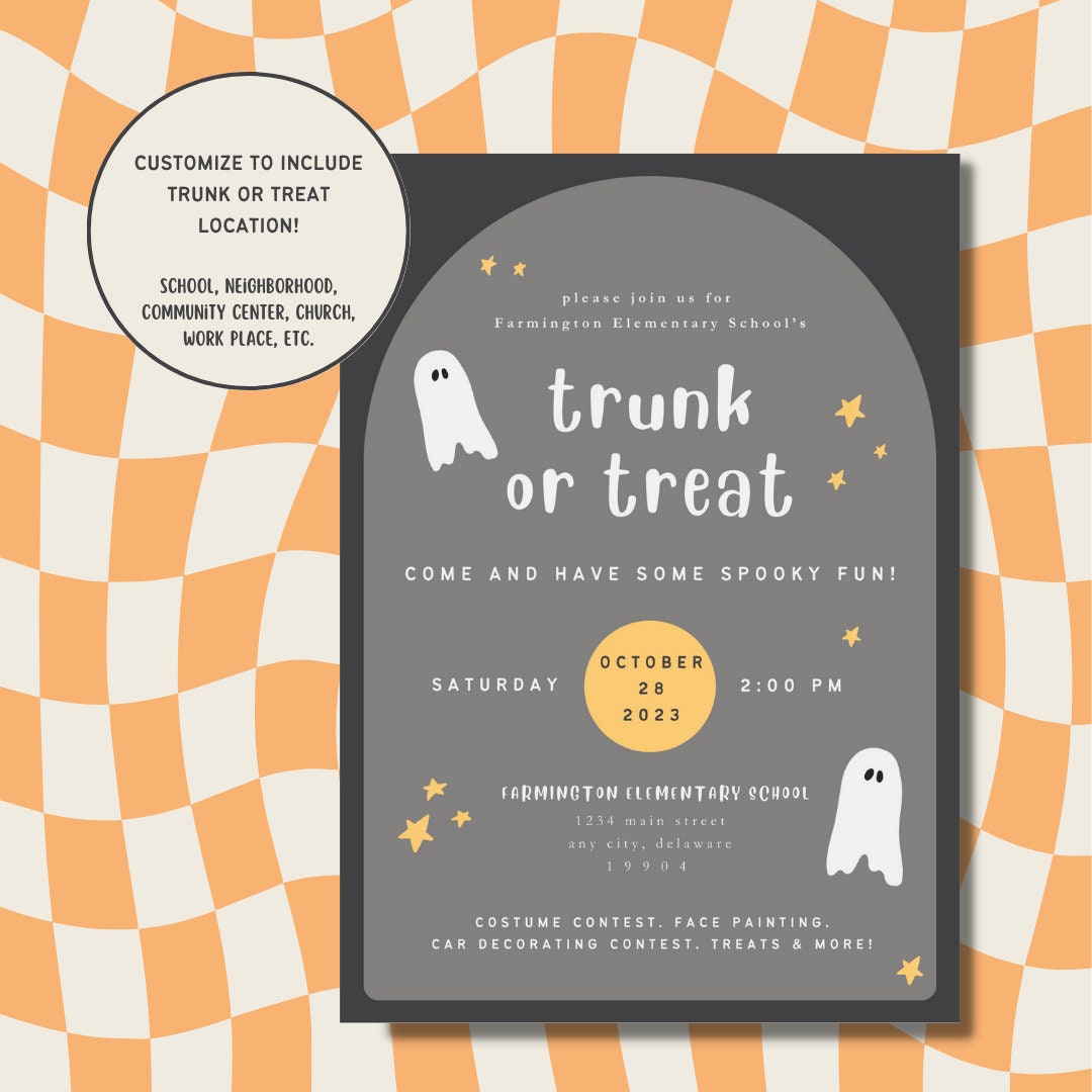 Trunk or Treat Flyer Editable Trunk or Treat Invite Trunk or - Etsy