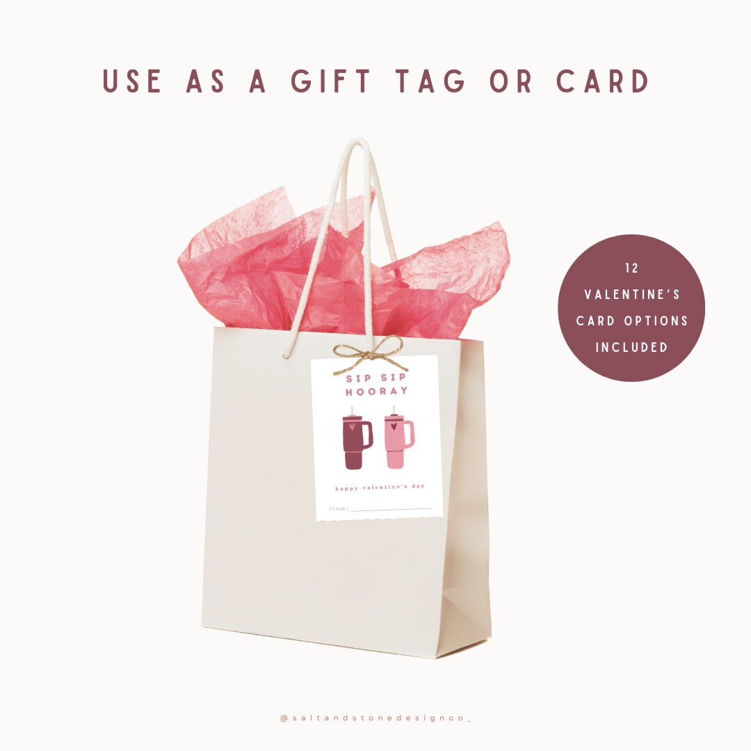 Stanley Cup Valentine's Day Cards Printable Kids Tumbler Drink Cup ...