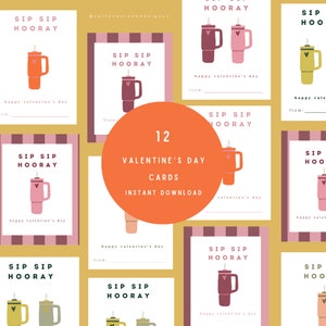 Stanley Cup Valentine's Day Cards Printable Kids Tumbler Drink Cup ...