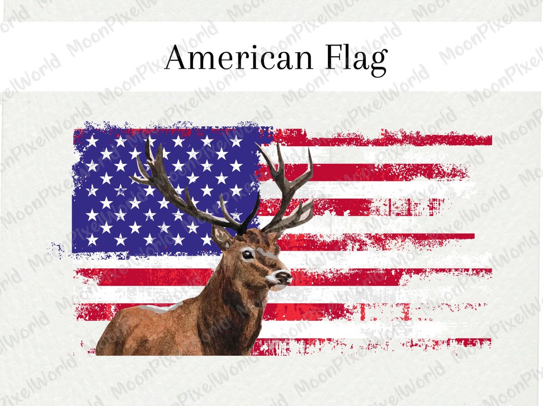 American Flag Png Deer Sublimation Designs Download Deer - Etsy