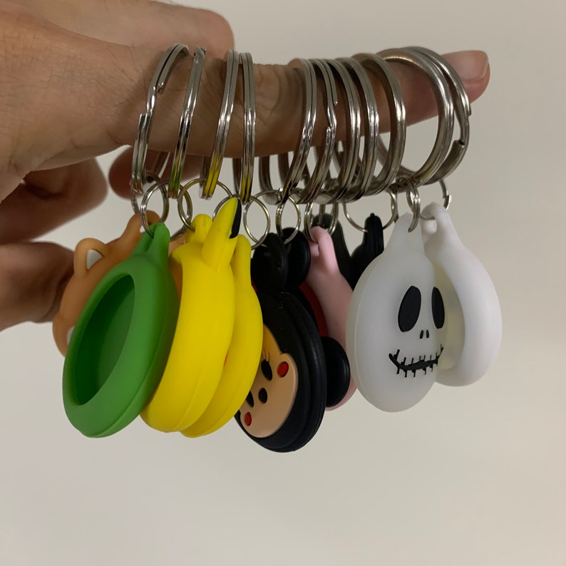 Cute Cartoon Apple AirTag Keychain - Silicone Case Cover - Accessory ...