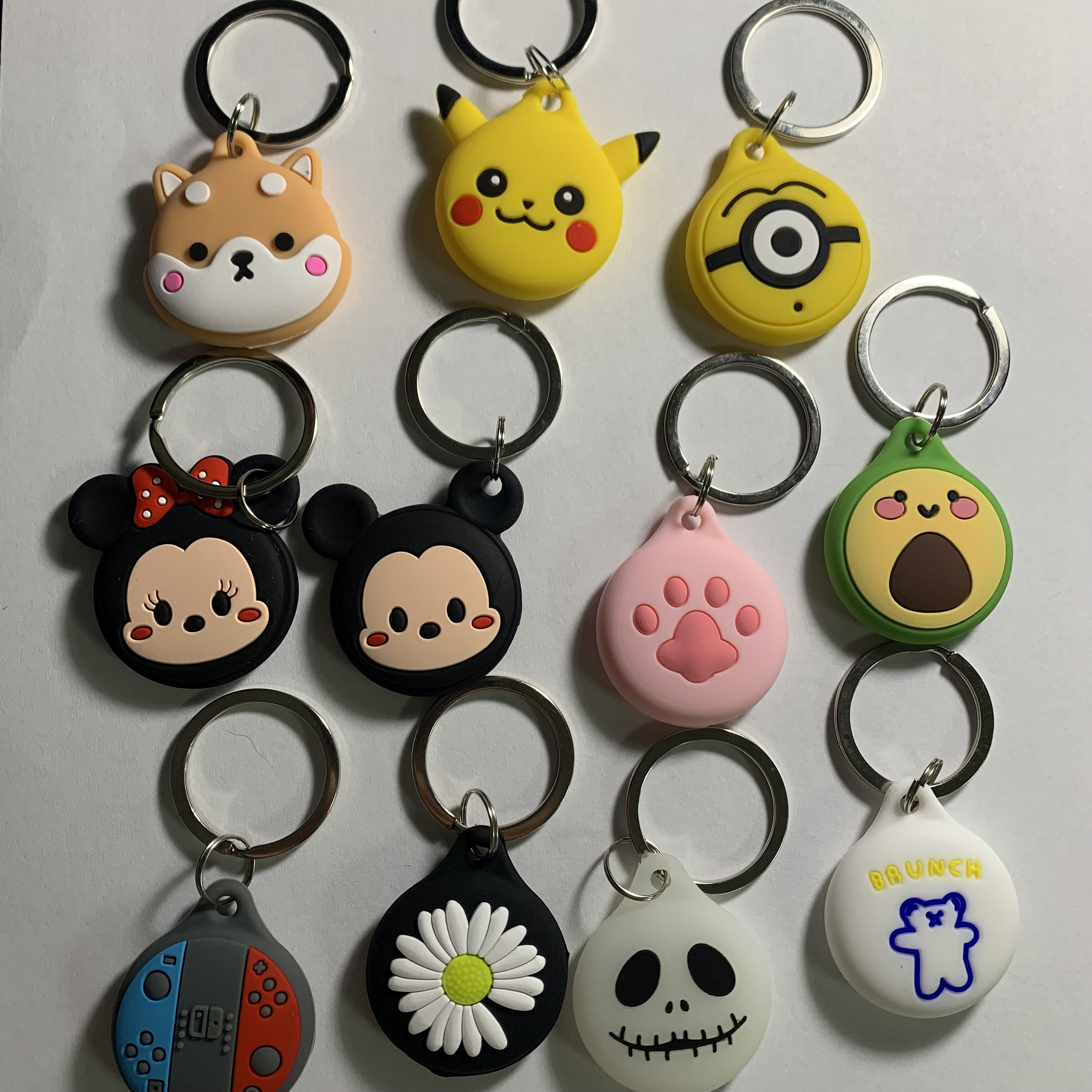 Cute Cartoon Apple AirTag Keychain - Silicone Case Cover - Accessory ...