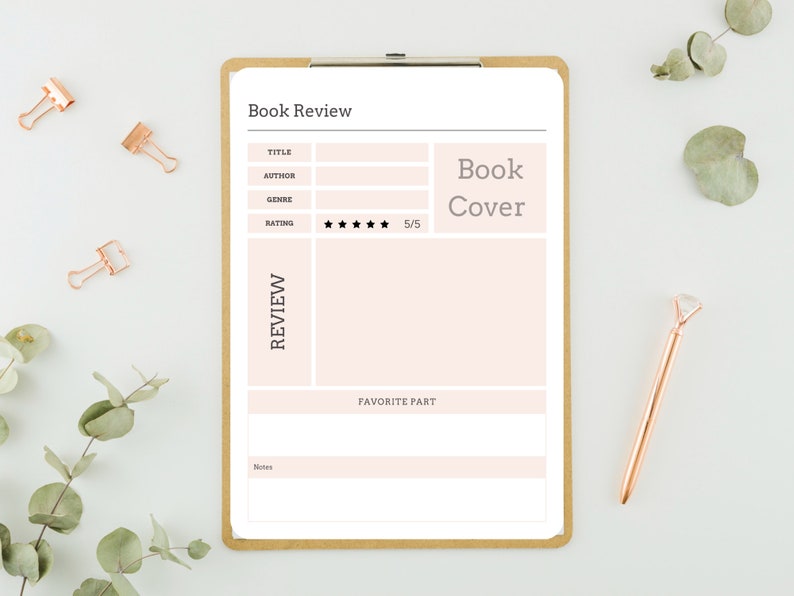 Book Review Notepads A4 Single Page Planner Book Review - Etsy
