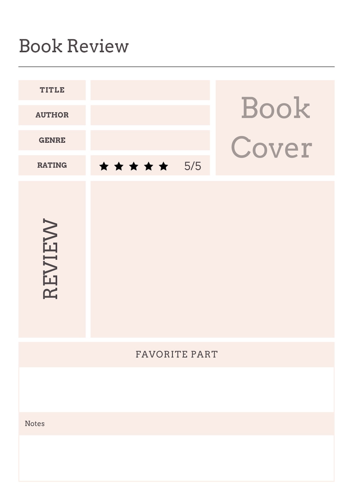 Book Review Notepads A4, Single Page Planner, Book Review Journal ...