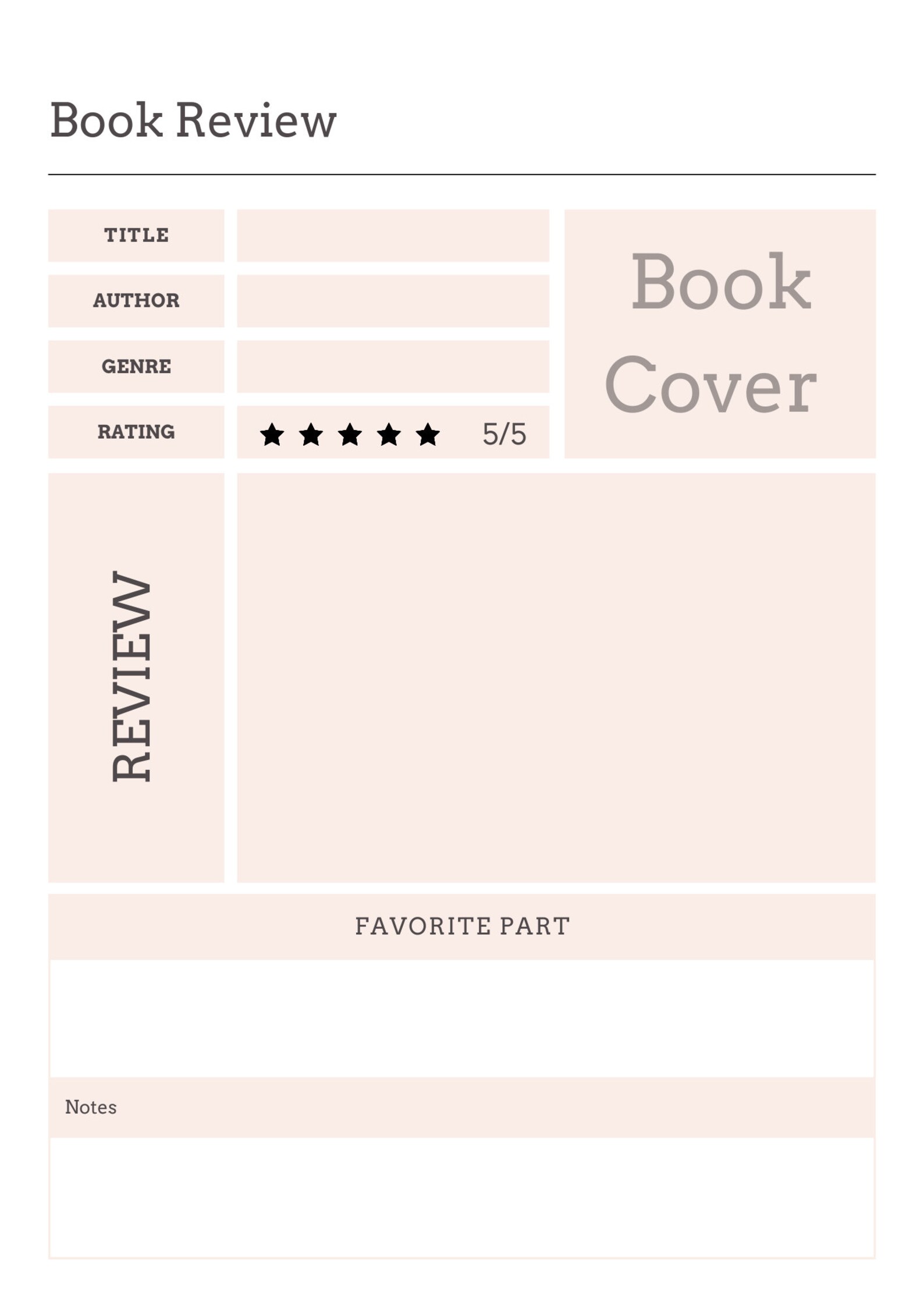 Book Review Notepads A4, Single Page Planner, Book Review Journal ...