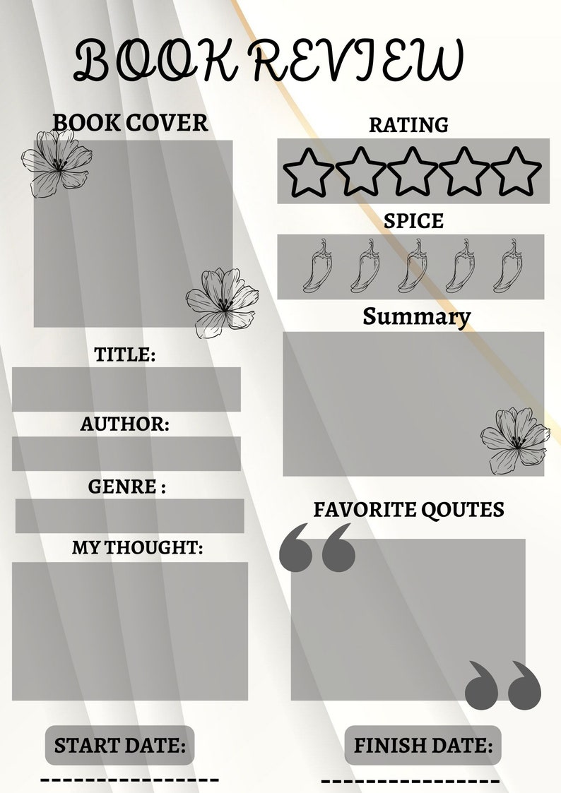 Book Review Notepads A4, Single Page Planner, Pink Book Review Journal ...