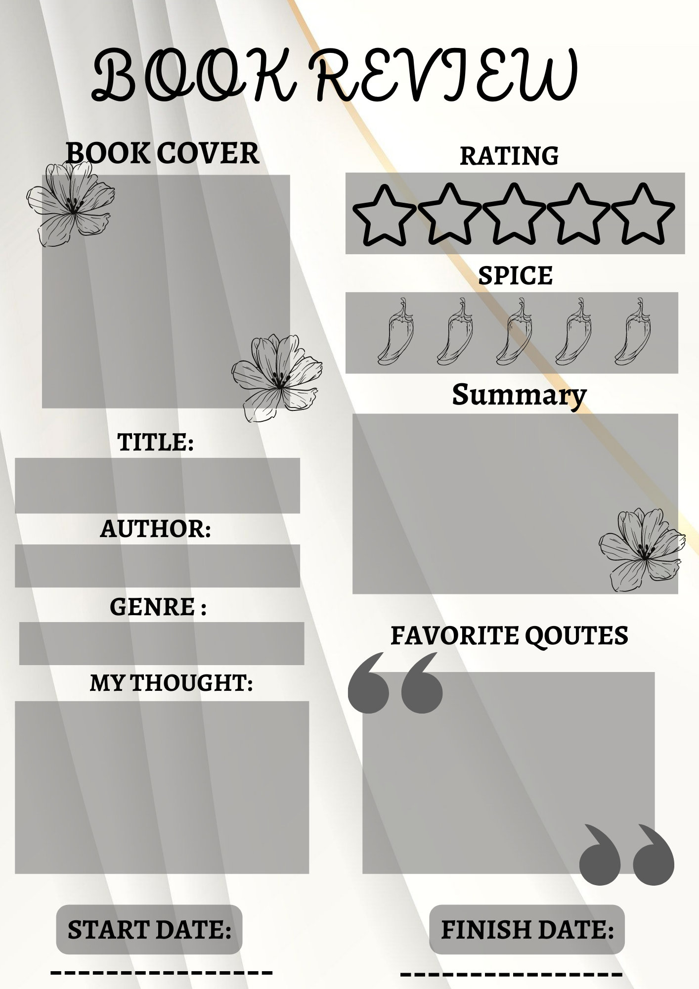 Book Review Notepads A4, Single Page Planner, Pink Book Review Journal ...