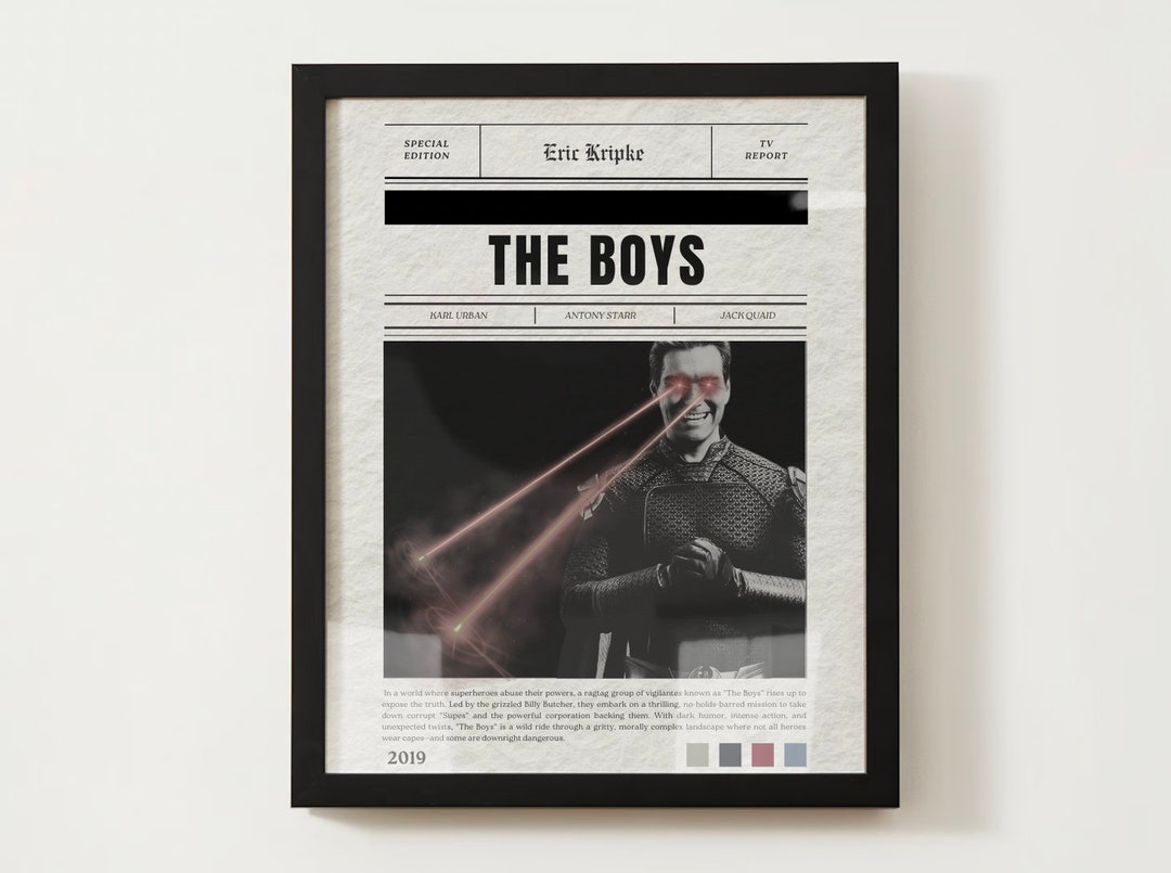 The Boys Retro Newspaper Print, Homelander Poster, T.V. Show Digital ...