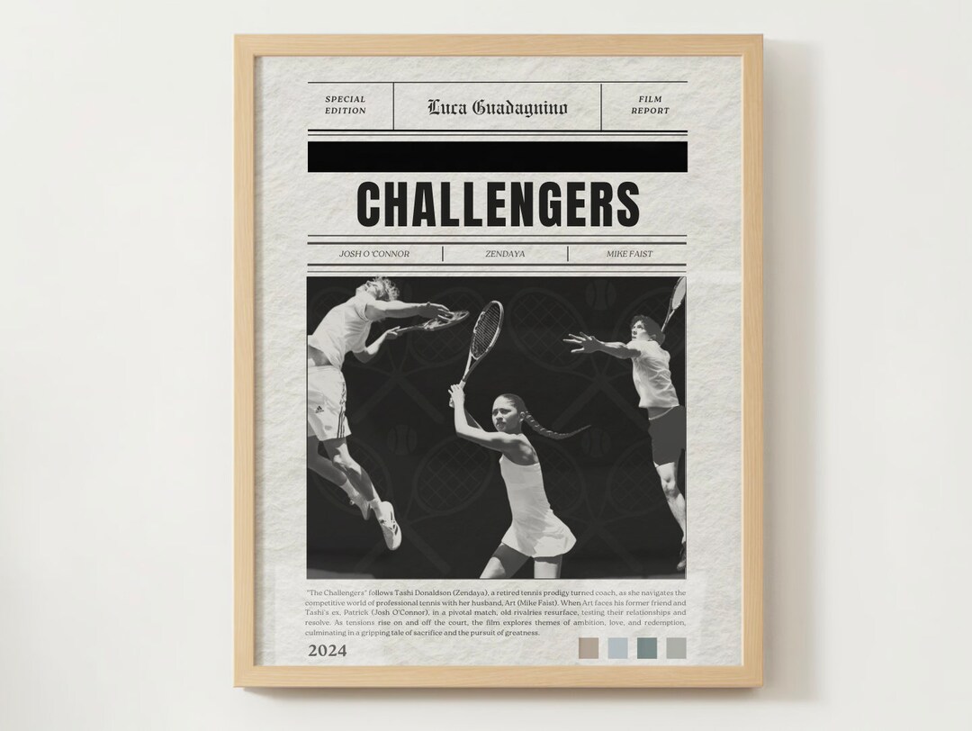 Challengers Retro Newspaper Print, Challengers Poster, Movie Digital ...